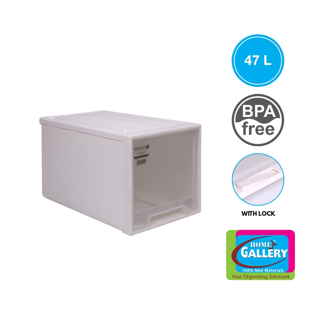 Home Gallery Plastic Single Drawer 47L | Multi-purpose Plastic Push ...