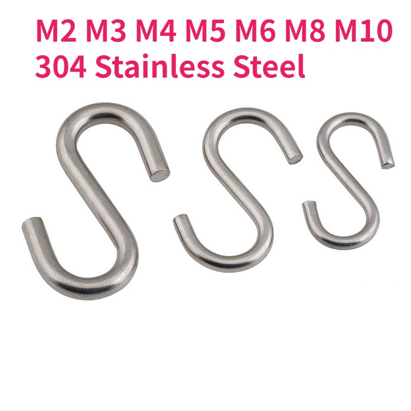 M2 M3 M4 M5 M6 M8 M10 304 Stainless Steel S Shaped Hook Kitchen ...