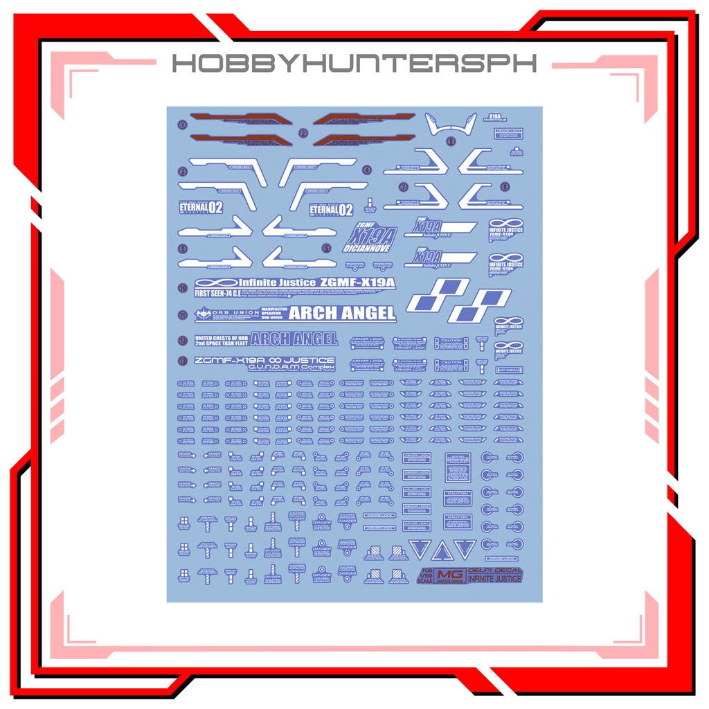 Delpi Decal MG Infinite Justice Waterslide Decals | Shopee Philippines