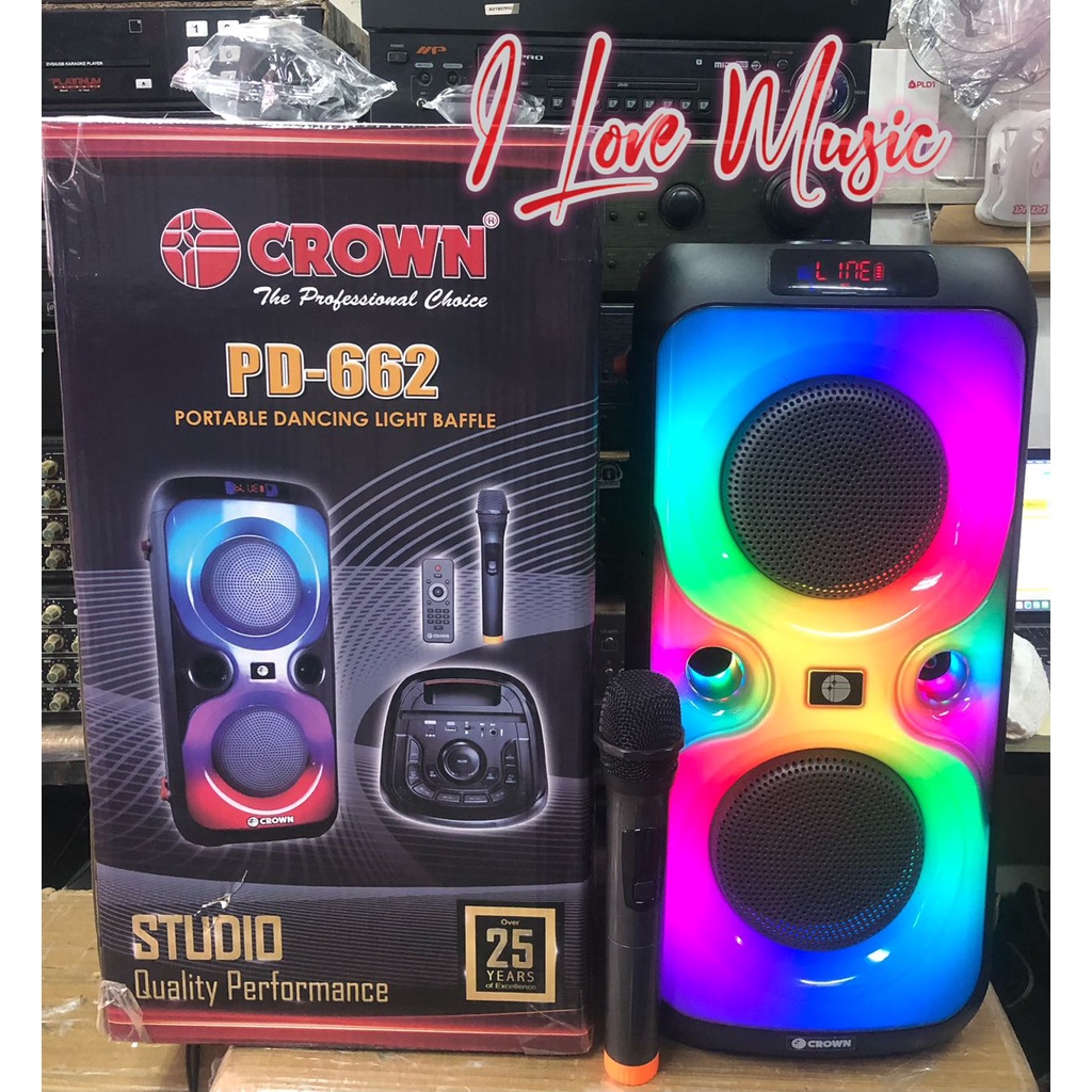 Crown PD-662 Portable Dancing Light Baffles 150watts with wireless ...