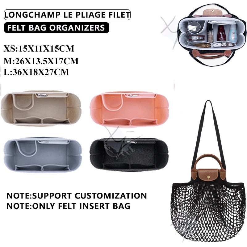 Felt Insert Bag for Longchamp LE PLIAGE FILET Organizers Net Pocket ...