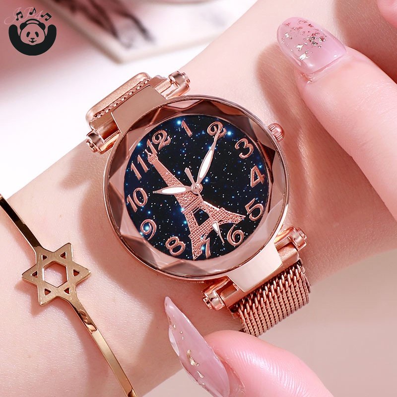 Star Watch Women Fashion Paris Tower Magnet Belt Quartz Watches ...
