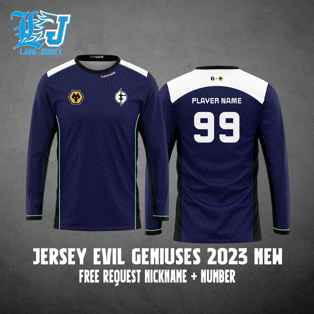 Evil GENIUSES EG 2023 JERSEY LONG SLEEVES (Free Custom Nickname + Number) | Shopee Philippines