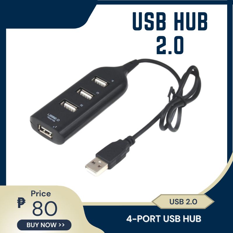 High Speed 4 Ports USB 2.0 Hub White Mini Man USB HUB | Shopee Philippines