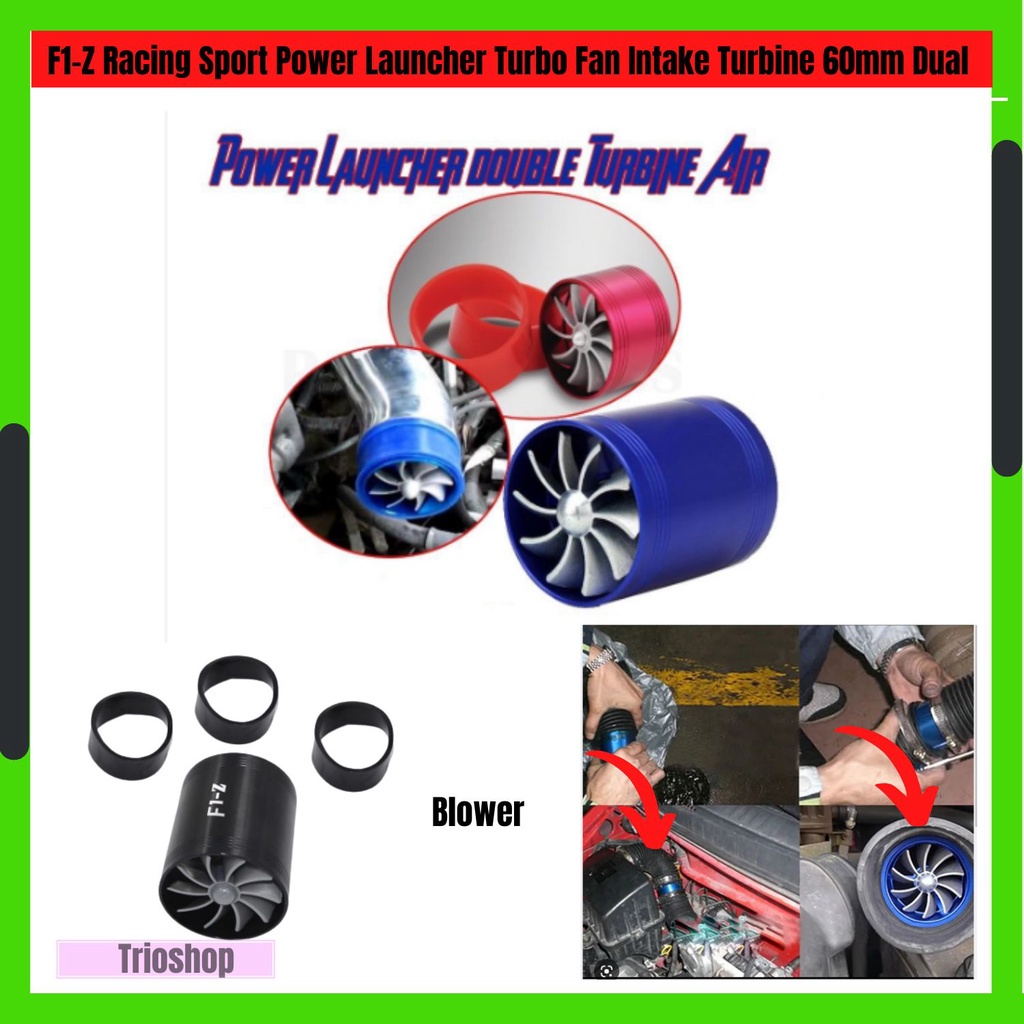 F1-Z Racing Sport Power Launcher Turbo Fan Intake Turbine 60mm Dual ...