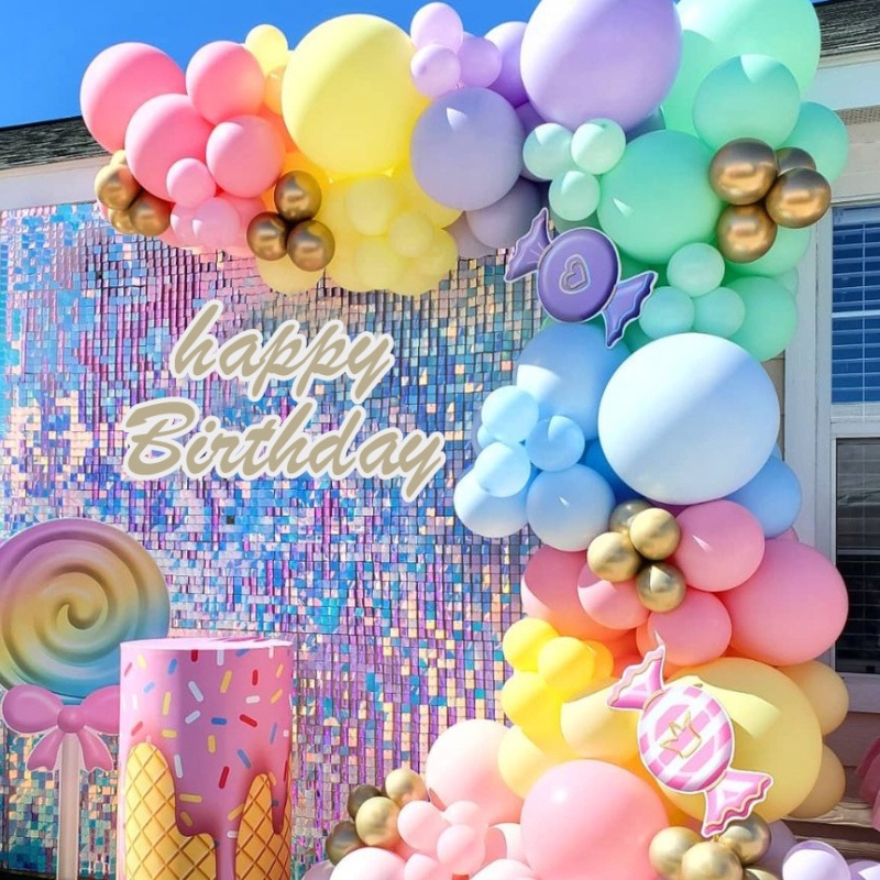 142pcs Dessert Balloon Candy Donut Balloons Garland Arch Kit Wedding