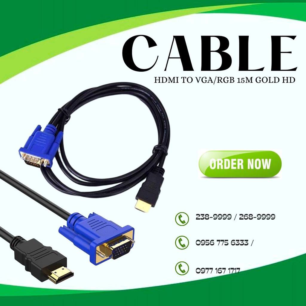 HDMI to RGB/ VGA Male HD Gold Cable 15Pin Connector Adaptor Cable 1 ...