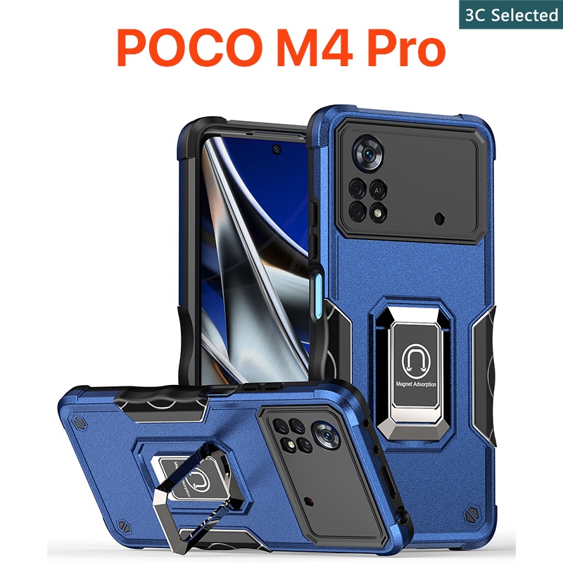 Case POCO M4 Pro 4G 5G Case Anti-drop BuIlt-in Kickstand Protect Screen ...