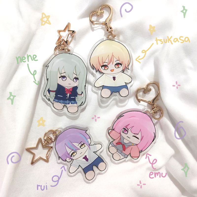 Wonderland x showtime keychain (rui,nene,emu,tsukasa) | Sekai project ...