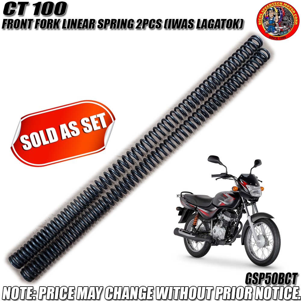CT 100 FRONT LINEAR FORK SPRING 2PCS SET (IWAS LAGATOK) (GSP50BCT ...