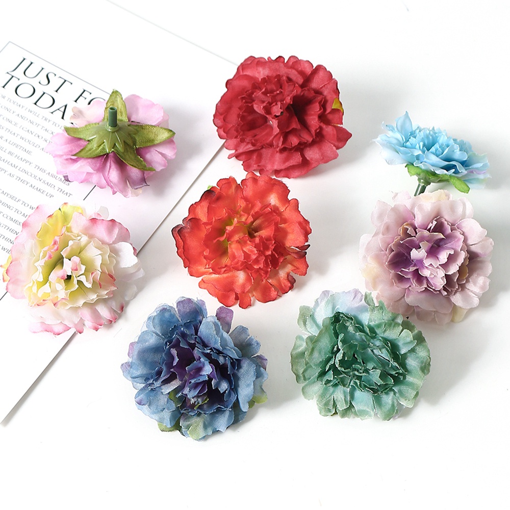 Carnation Artificial Flower 5cm Fake Flower Head DIY Cake Wreath Craft ...