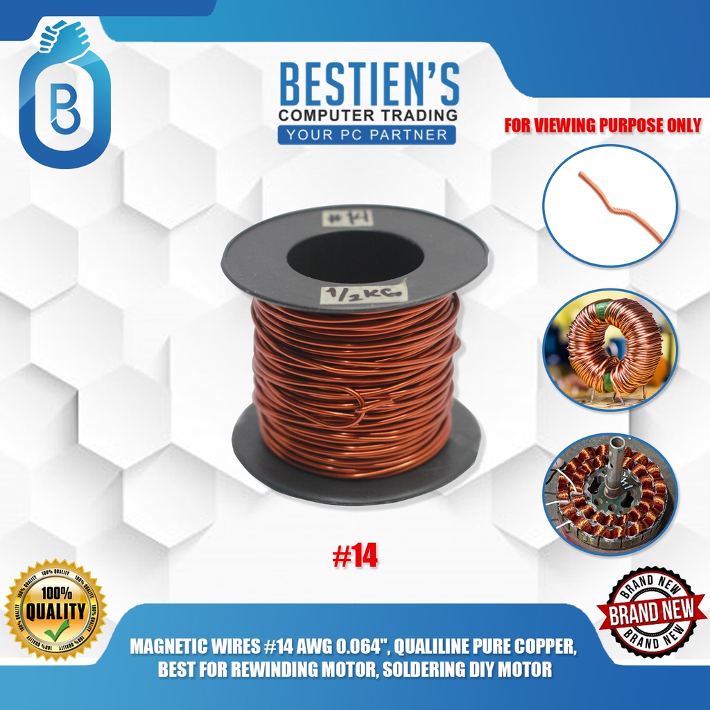 MAGNETIC WIRES #14 AWG 0.064", QUALILINE PURE COPPER, BEST FOR ...