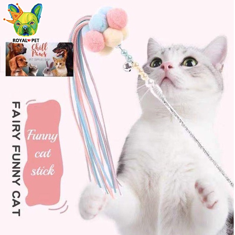 Cat Toys,Fairy Cat Funny Stick with Ribbons Balls & Bells for Cats ...