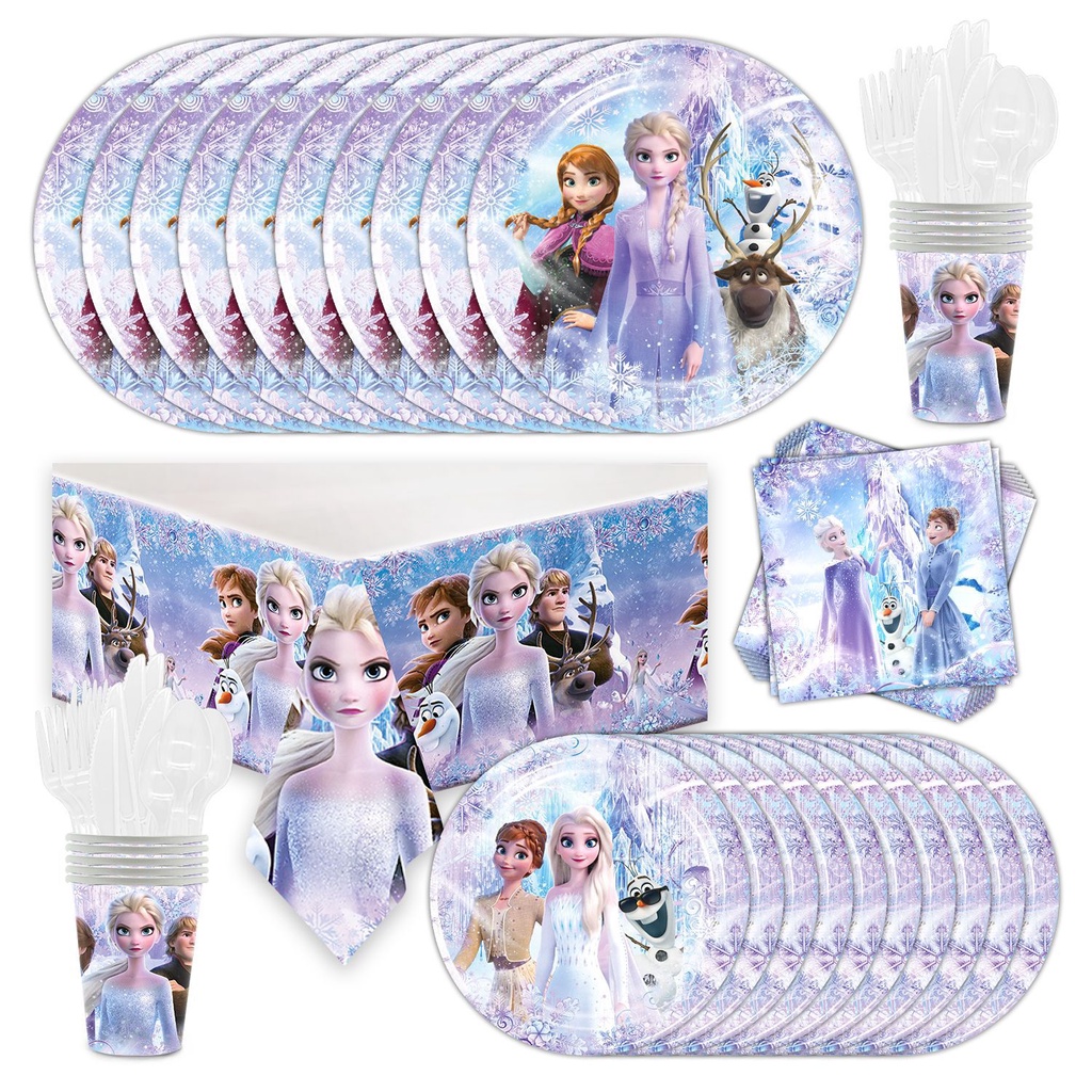 Disney Frozen Elsa Princess Anna Girl Birthday Party Dinner Plate ...