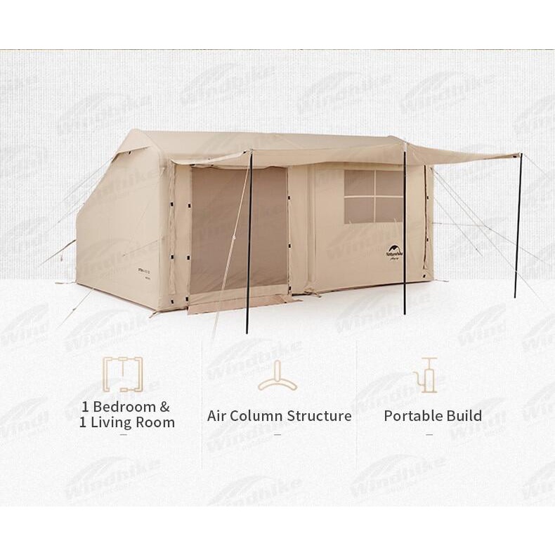 Naturehike AIR Series 12Y Cotton Air Inflatable Camping Tent 12㎡ Family ...