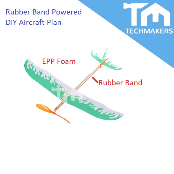 Rubber Band Powered Glider Flying Toy Kid DIY Science Educational ...