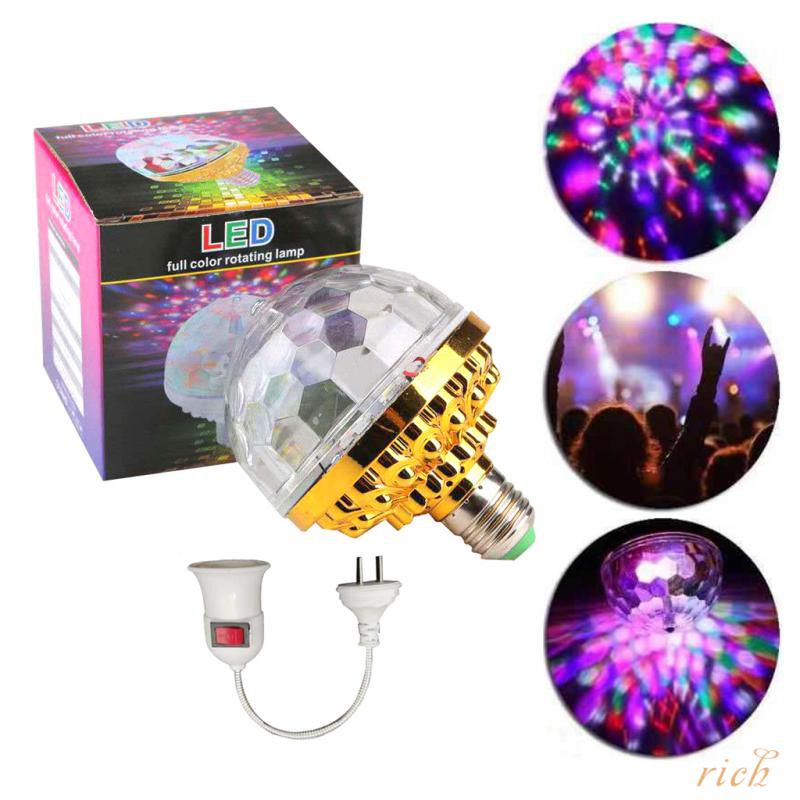 Led Seven Color Rotating Lamp Magic Ball Bulb Flash Indoor Room Color ...