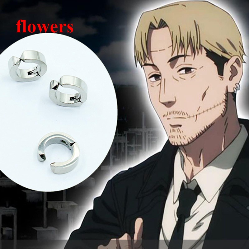 Flowers 3pcs Anime Chainsaw Man Kishibe cosplay earrings without ...