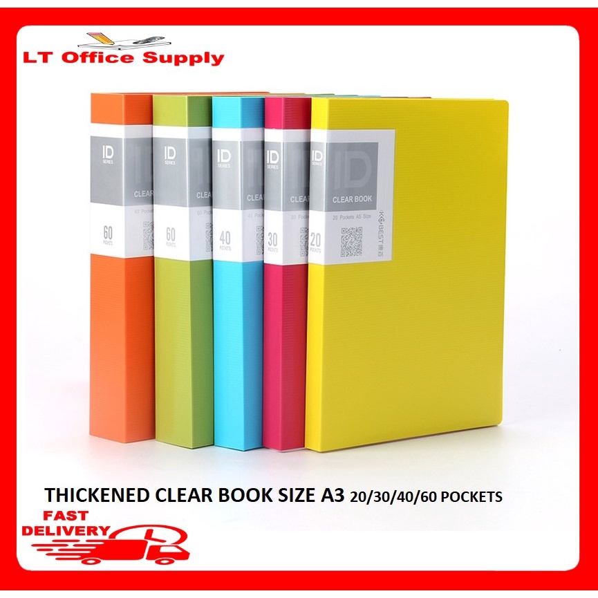 Thickened Booklet Display Book Clear Book Size A3 20/30/40/60 Pockets ...