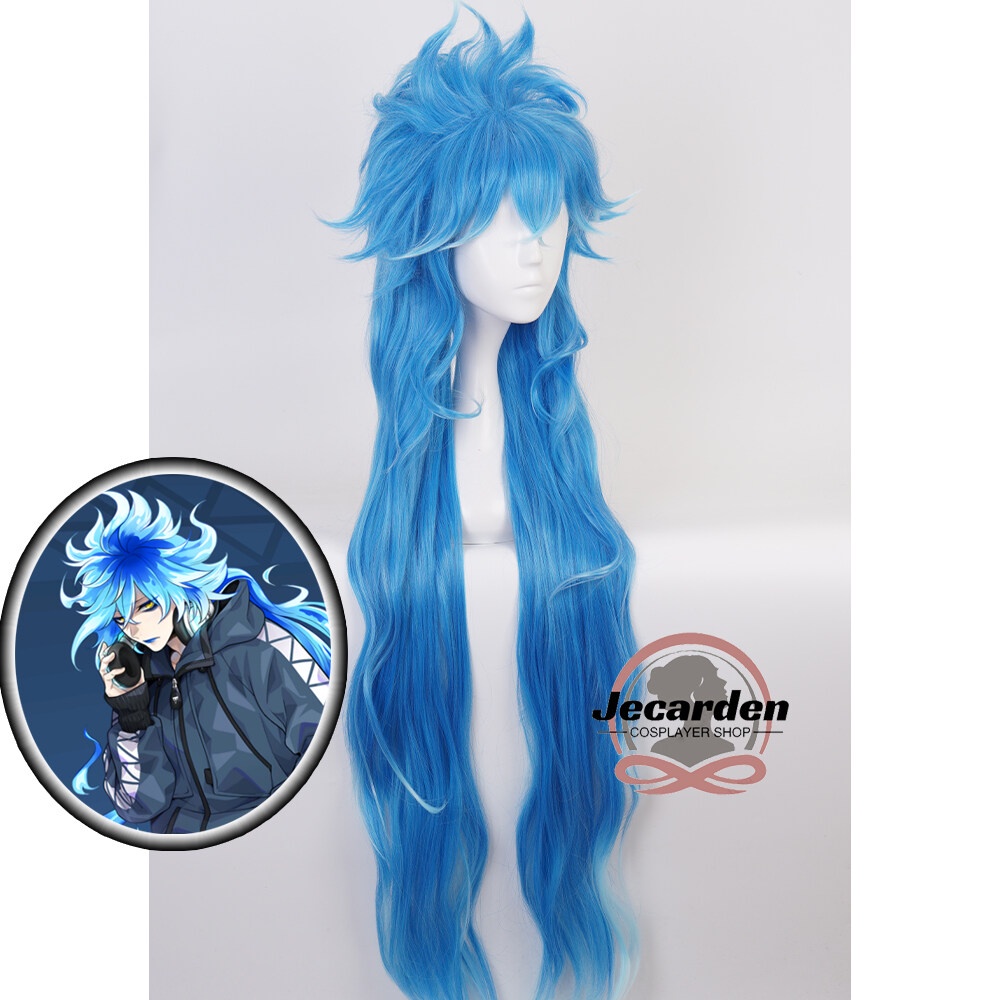 Jecarden Twisted Wonderland Idia Shroud Cosplay Wig Ignihyde 130cm Blue