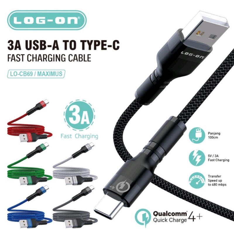 Log-on MAXIMUS 3A Cable original Log-on micro And Type C | Shopee ...
