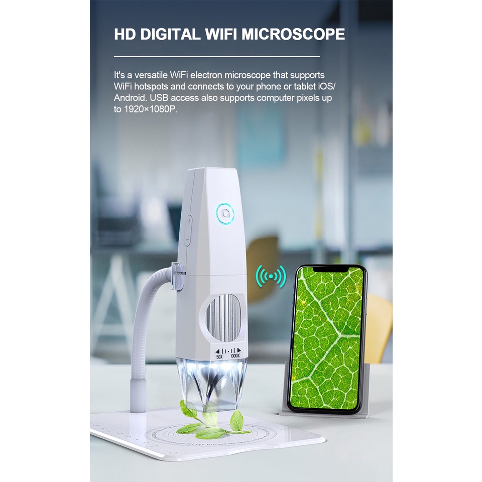 1000X Digital Microscope HD 1080P USB WiFi Microscope Mobile Phone Type ...