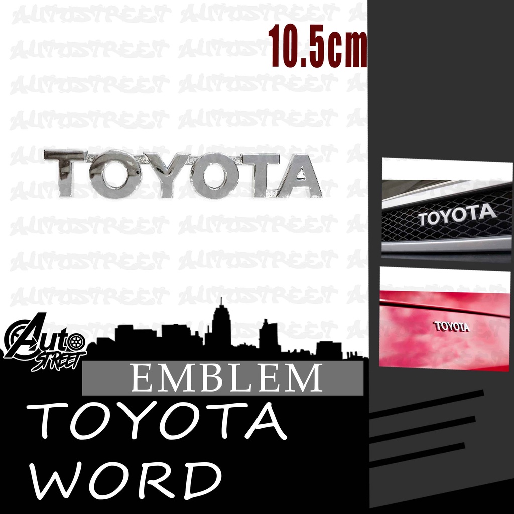 Toyota Word Logo Rear Trunk Emblem (Chrome) 10.5cm | Shopee Philippines