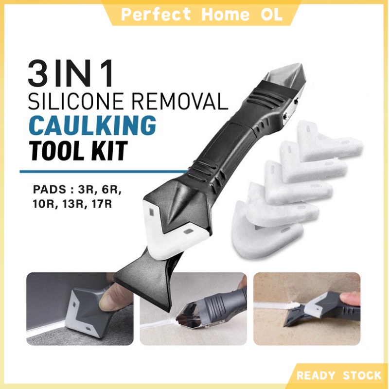 3 In1 Silicone Scraper Sealant Smooth Remover Tool Scraper Grout ...