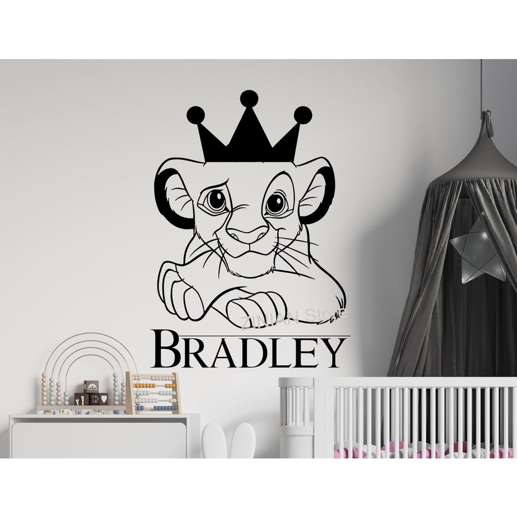 Personalized Kids Name The Lion King Wall Decal Cartoon Simba Quote ...