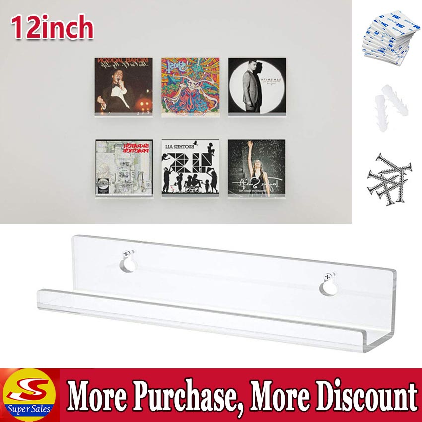 【SuperSales】7/12inch Record Holder Wall Mount Clear Record Wall Mount ...