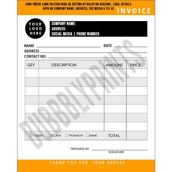 CUSTOMIZED RECEIPT (NON-BIR) | PERSONALIZED | LOWEST PRICE GUARANTEED ...