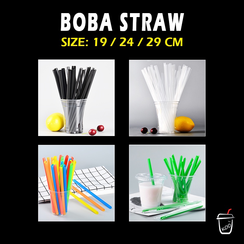 100pcs Boba Straw Milk Tea Straw Individual Pearl Straw Disposable ...