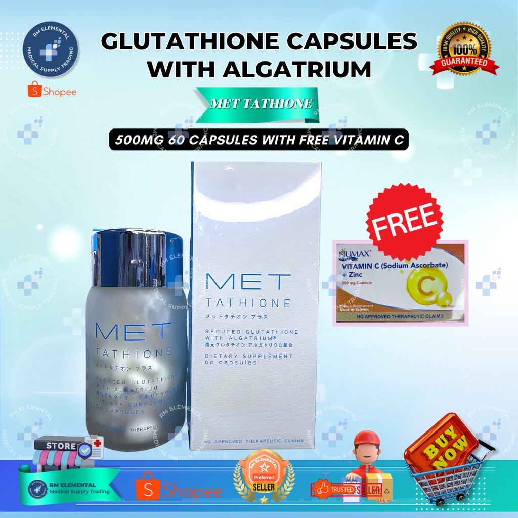 Met Tathione 710mg Glutathione 60 Capsules with Algatrium) WITH FREE ...