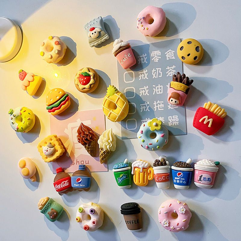 8PCs mini food refrigerator sticker magnetic magnet refrigerator ...