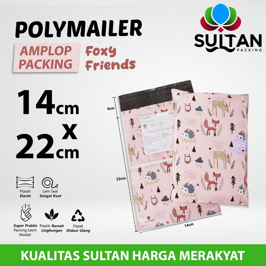 Plastic Envelope Packing 14x22cm Foxy Friends Motif Unit | Shopee ...