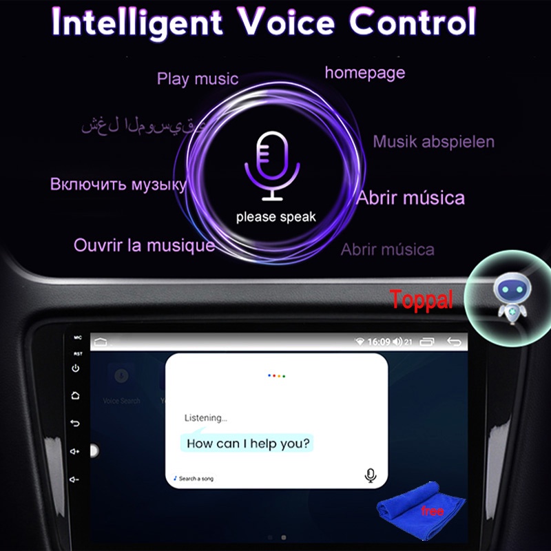 AI Voice Command Software for Car Radio Android Toppal Voice Control ...