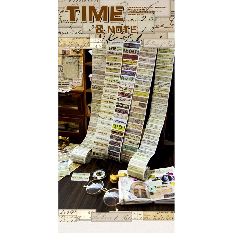 Vintage Washi Tape English Poem Ticket Antique Retro Decorative Masking ...