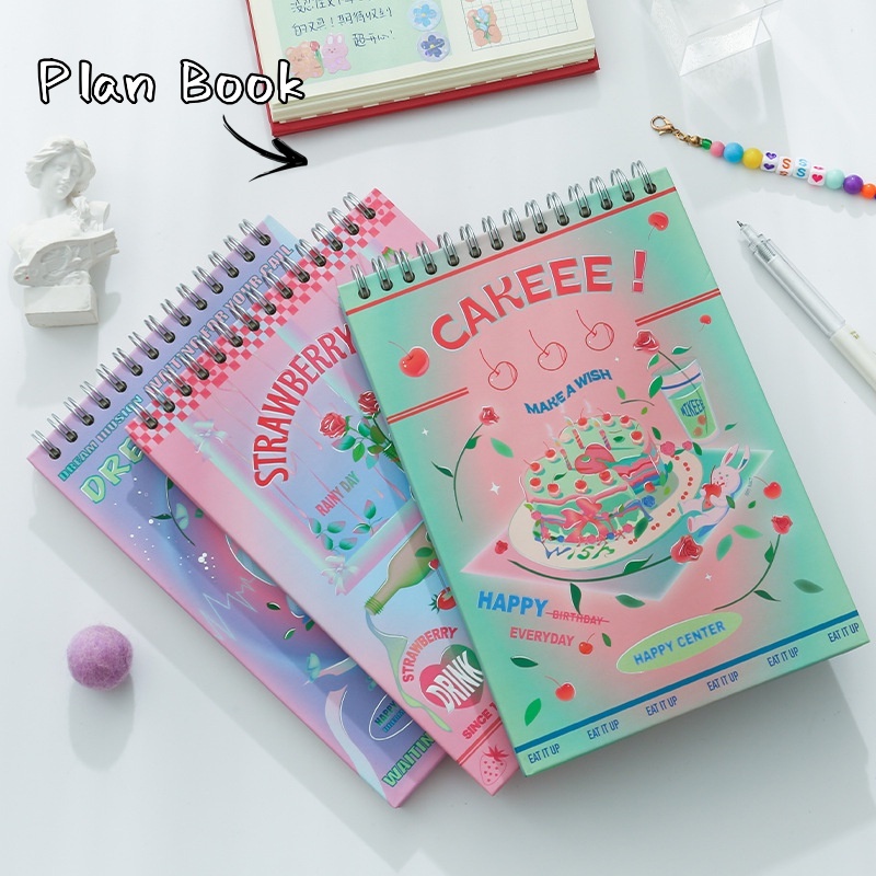 120 Pages Cute Plan Notebook Daily Weekly Agenda Planner Spiral Notepad ...