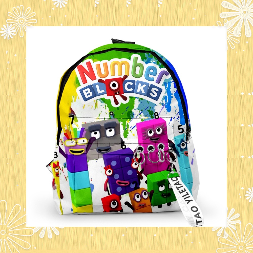 3D Backpack Game Around Numberblocks Numberblocks Double Shoulder Bag ...