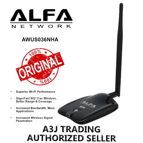 ALFA AWUS036NHA 2.4GHz 5dBi Long-Range Wireless USB Adapter Up to ...