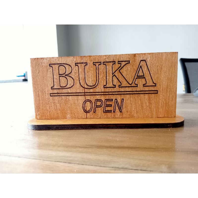 KAYU Open close marker table sign open close sign finished wood ...