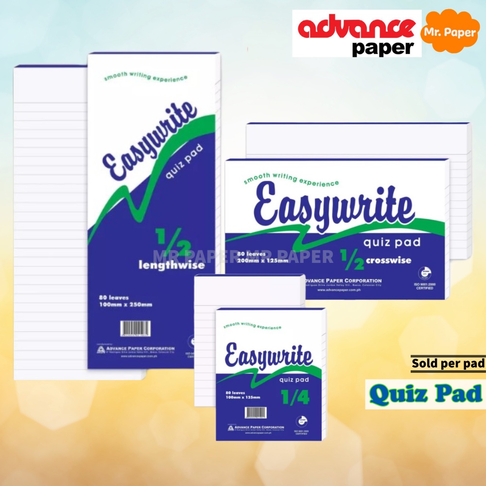 Easywrite Quiz Pad 80lvs | Mr. Paper | Shopee Philippines