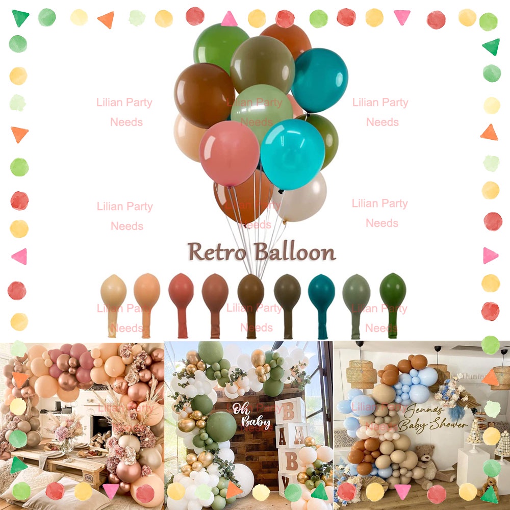 𝐋𝐢𝐥𝐢𝐚𝐧 𝐏𝐚𝐫𝐭𝐲 𝐍𝐞𝐞𝐝𝐬 10pcs/25pcs Retro Vintage Rubber Balloons Party ...