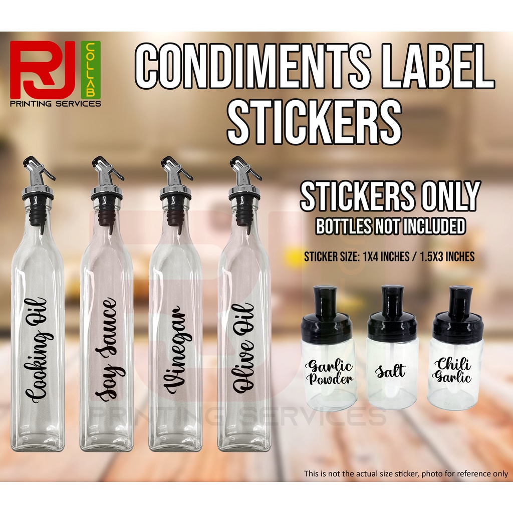 Condiments Sticker Labels (Cut-out Sticker)(Bottles and Jars not ...