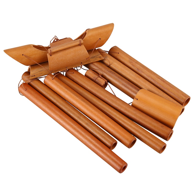 【Yhumh003yx】Bamboo Wind Chime Handmade Natural Ring Home Decor Wind ...