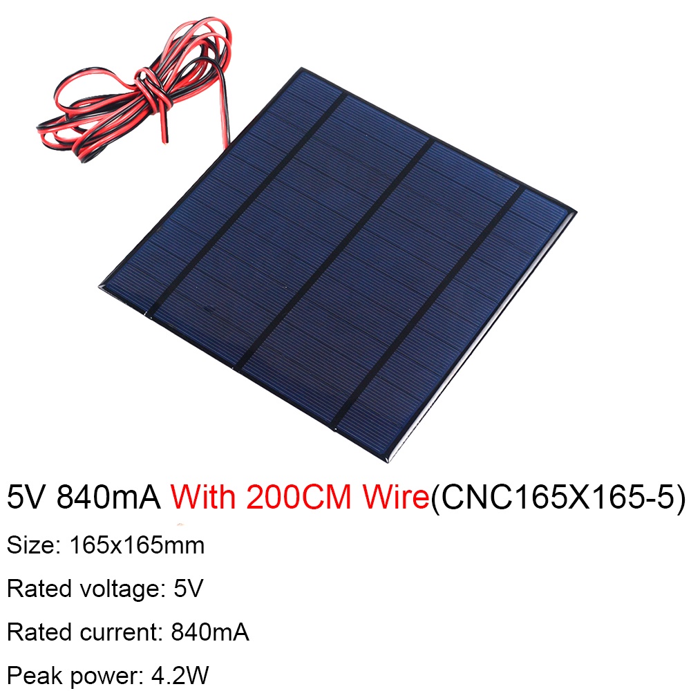 1PCS 4V 5V 5.5V Solar Panel With 30CM 100CM 200CM Wire Mini Solar ...