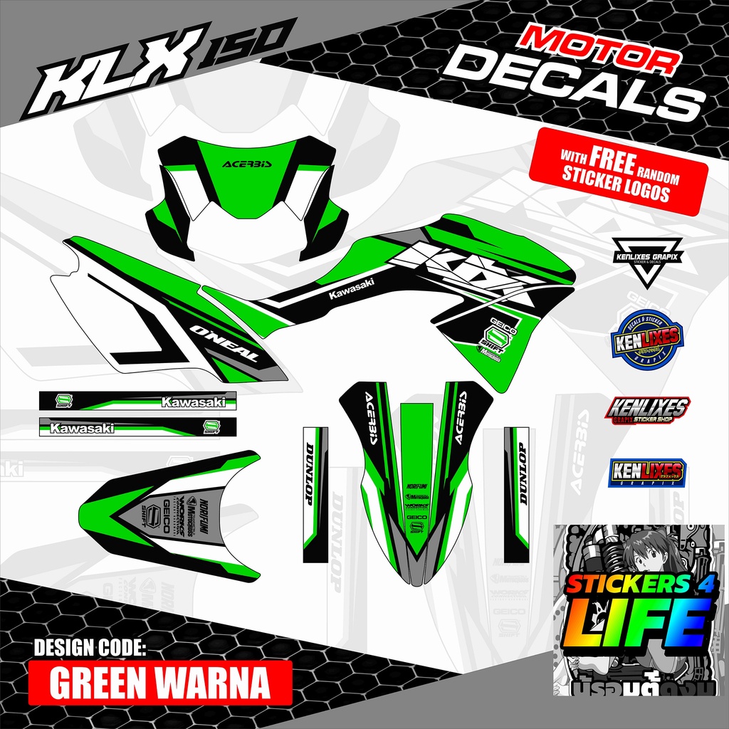 Kawasaki KLX 150 Full Decals Sticker Body | Shopee Philippines