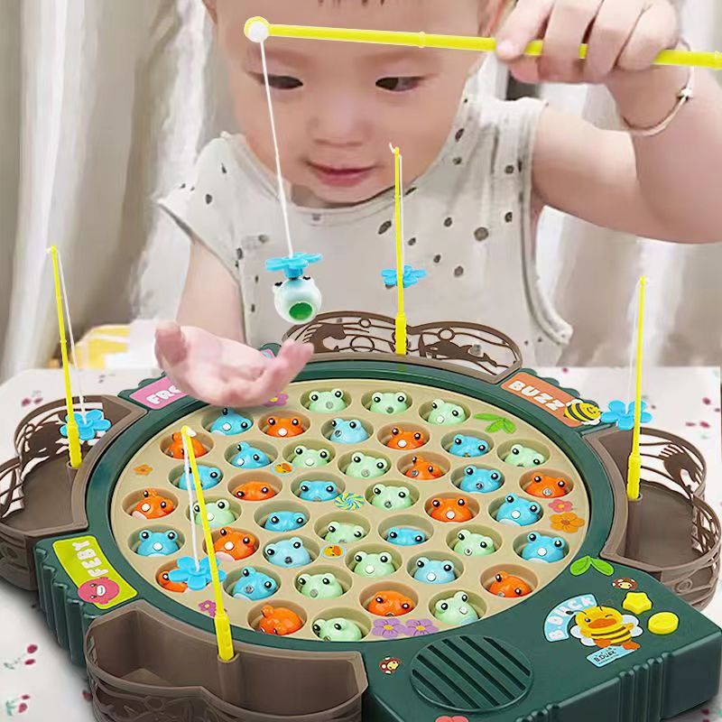 [Ready Stock] Electric Magnetic Fishing Toys kids magnetic Fishing Frog ...