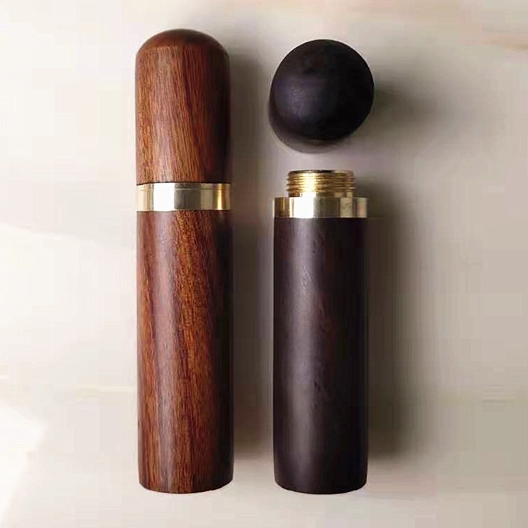 Round Mahogany Thickened Needle Cylinder Household Needle Storage ...