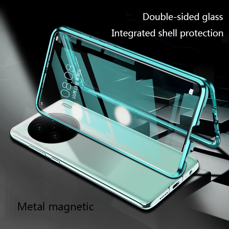 Vivo X90 X90 Pro Magnetic Case Metal Double Sided Tempered Glass 360